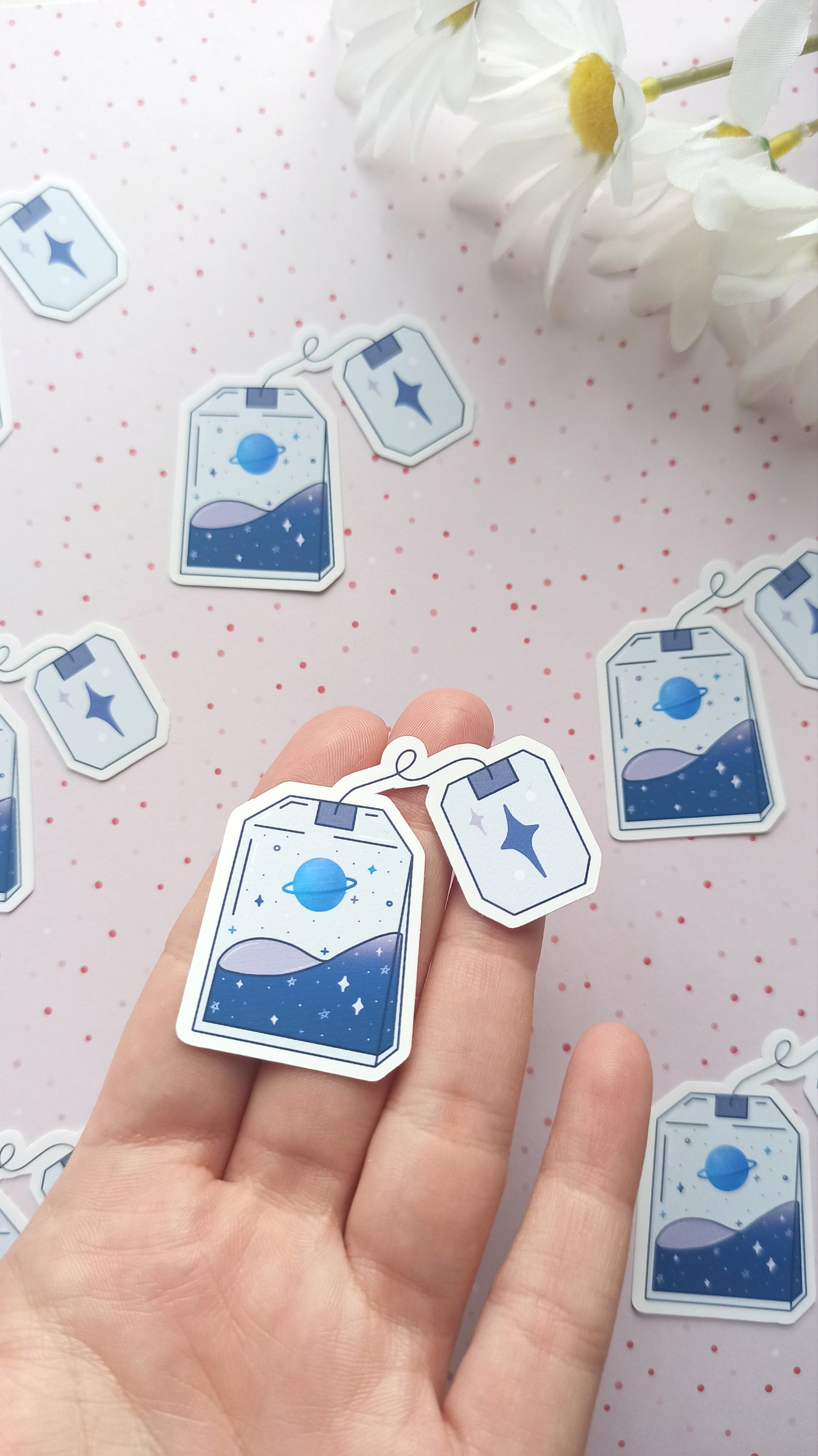 Galaxy Tea Bag Vinyl Waterproof Sticker / Celestial Die-cut - Etsy