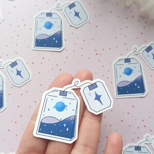 Galaxy Tea Bag Vinyl Waterproof Sticker / Celestial Die-cut Stickers ...
