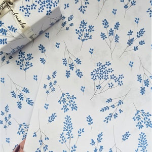 Blue Floral Tissue Wrapping Paper / Gift Tissue Paper / Floral - Etsy