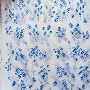 Blue Floral Tissue Wrapping Paper / Gift Tissue Paper / Floral Wrapping ...