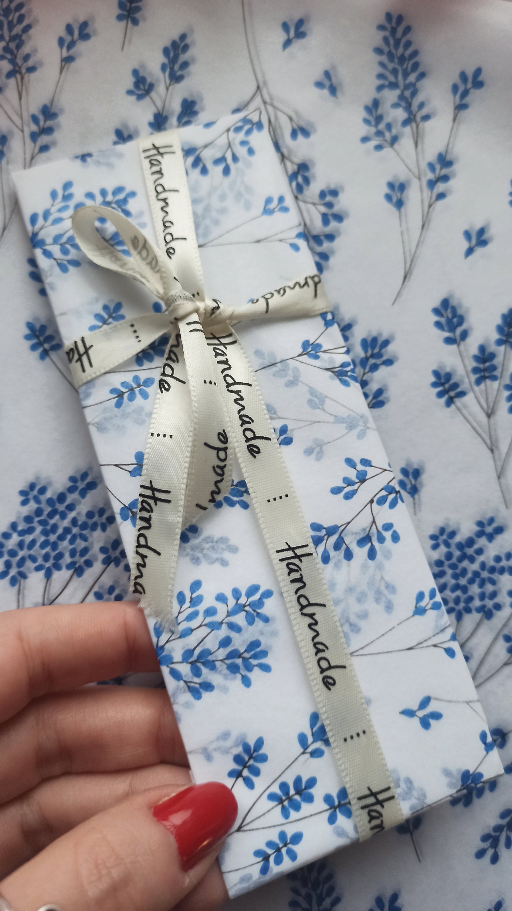 Blue Floral Tissue Wrapping Paper / Gift Tissue Paper / Floral | Etsy