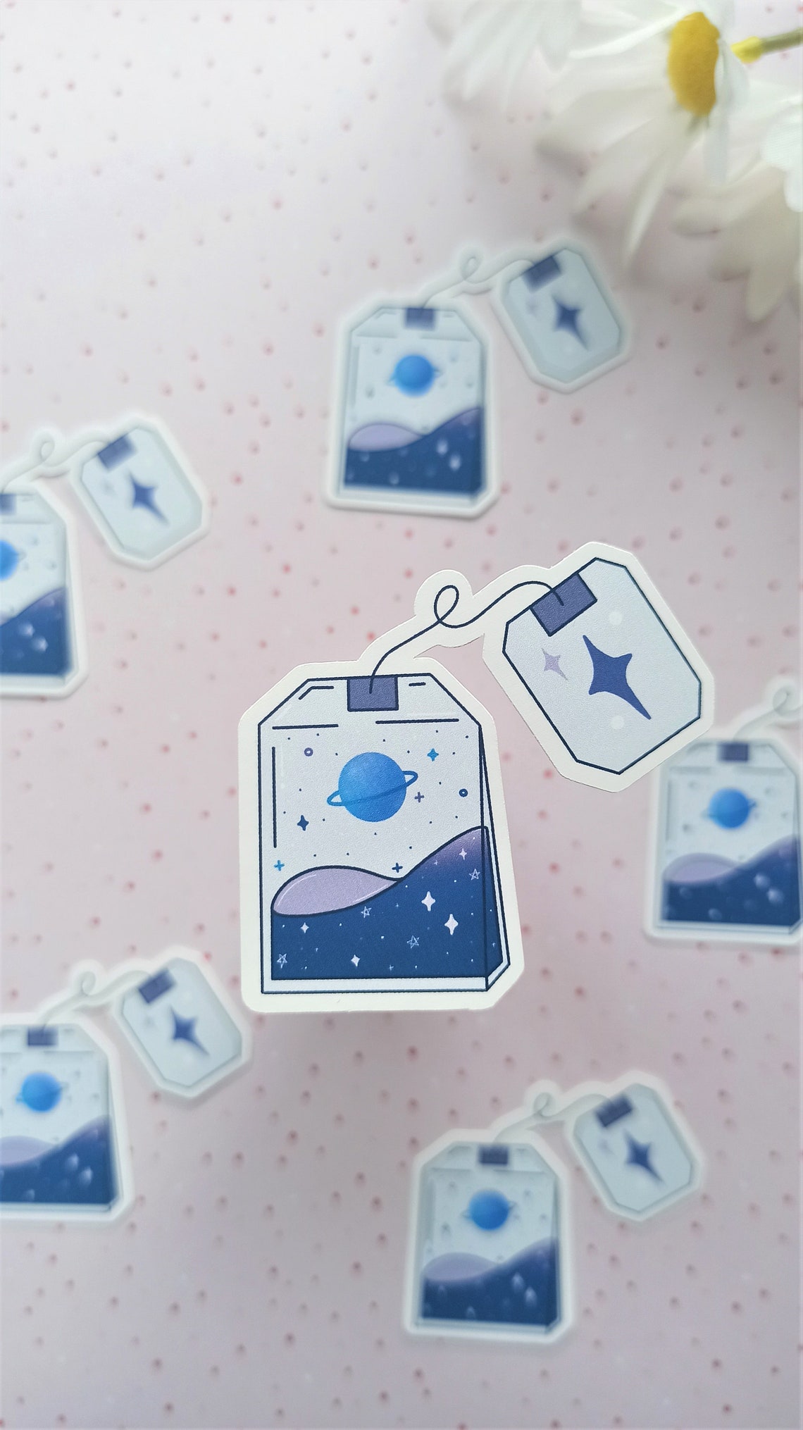 Galaxy Tea Bag Vinyl Waterproof Sticker / Celestial Die-cut - Etsy