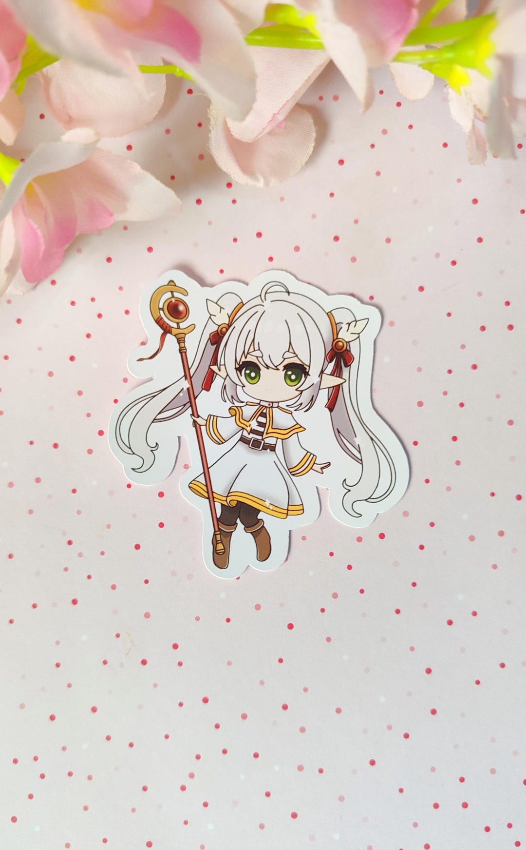 Cute Frieren Elf Mage Sticker Magical Fantasy Anime Vinyl Sticker for ...