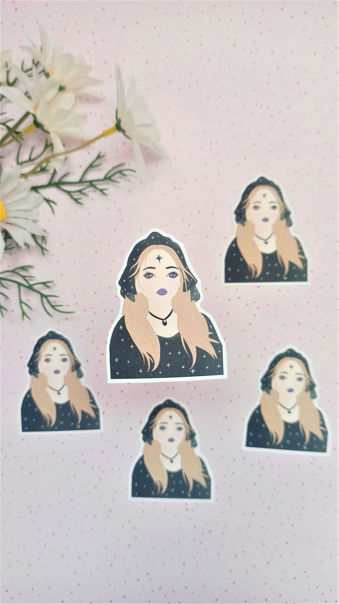Anime Girl Vinyl Stickers / Anime Priestess Stickers / Dark Goth ...