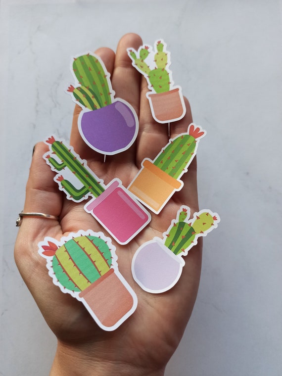 Cute Cactus Sticker Set / Paper Stickers / Scrapbooking / | Etsy