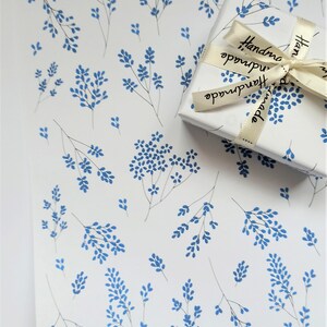 Blue Floral Tissue Wrapping Paper / Gift Tissue Paper / Floral - Etsy