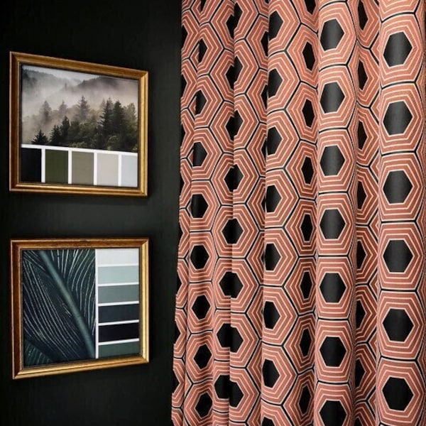 Geometric Curtains - Etsy