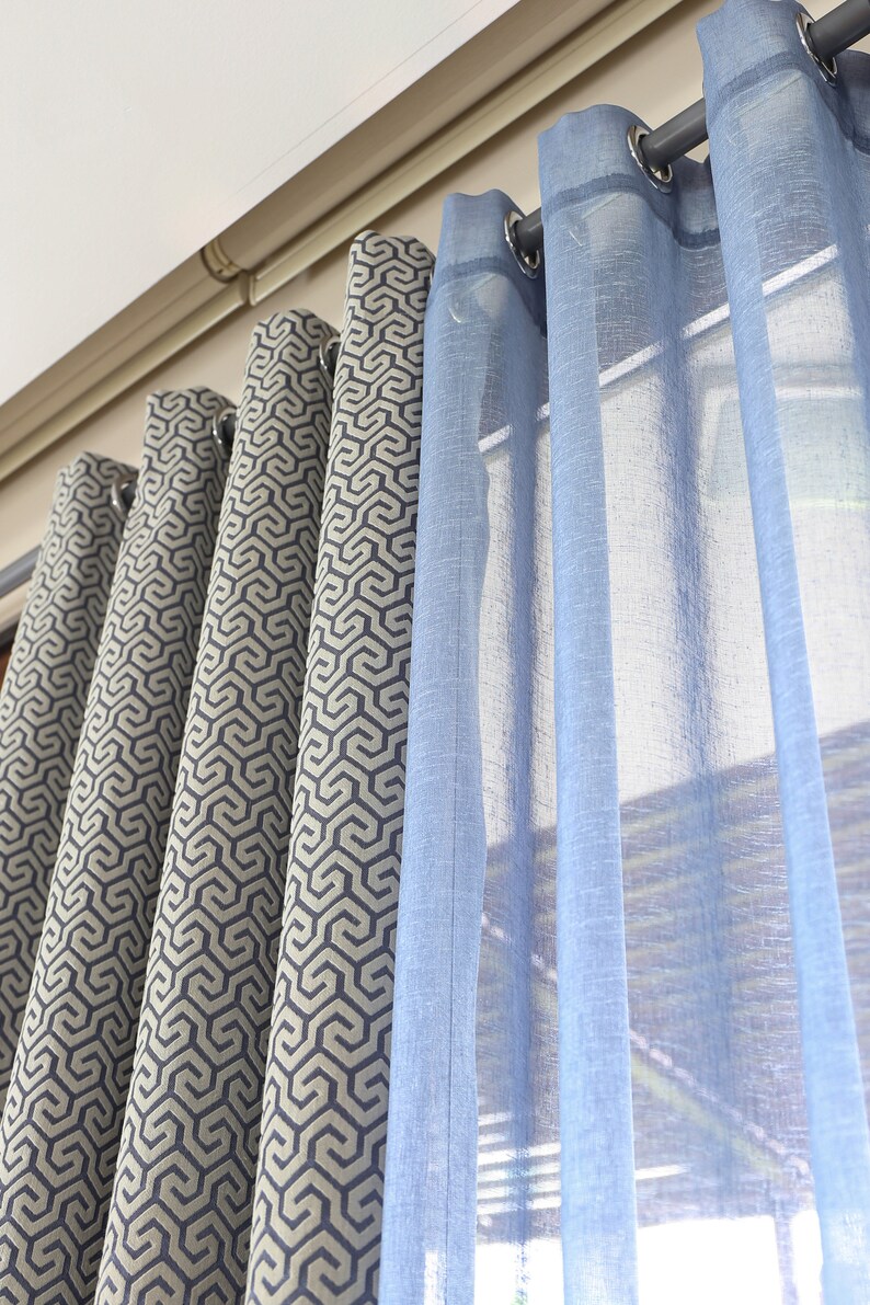 Cotton Geometric Shapes Drapery Curtainscustom Made Cotton - Etsy