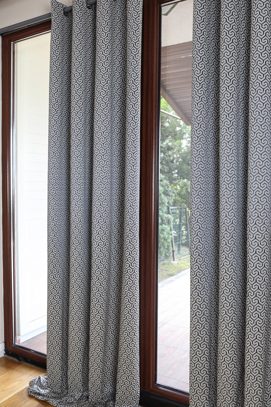 Cotton Geometric Shapes Drapery Curtainscustom Made Cotton - Etsy