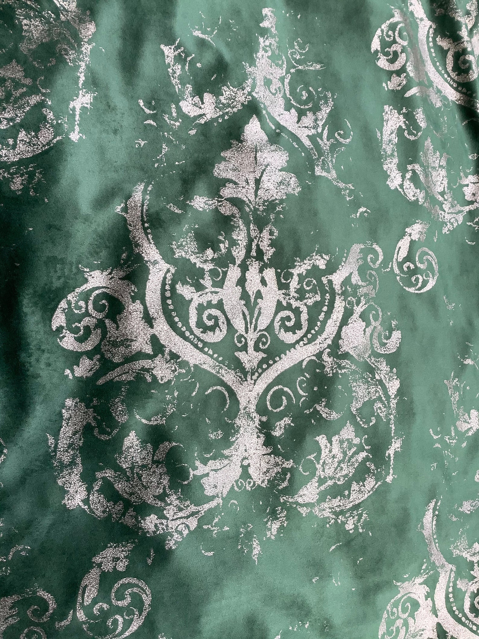 Damask Velvet Drapery Curtains Pair Curtains Panel Art Deco | Etsy