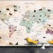 World Map and Flags Wallpaper for Children - Etsy