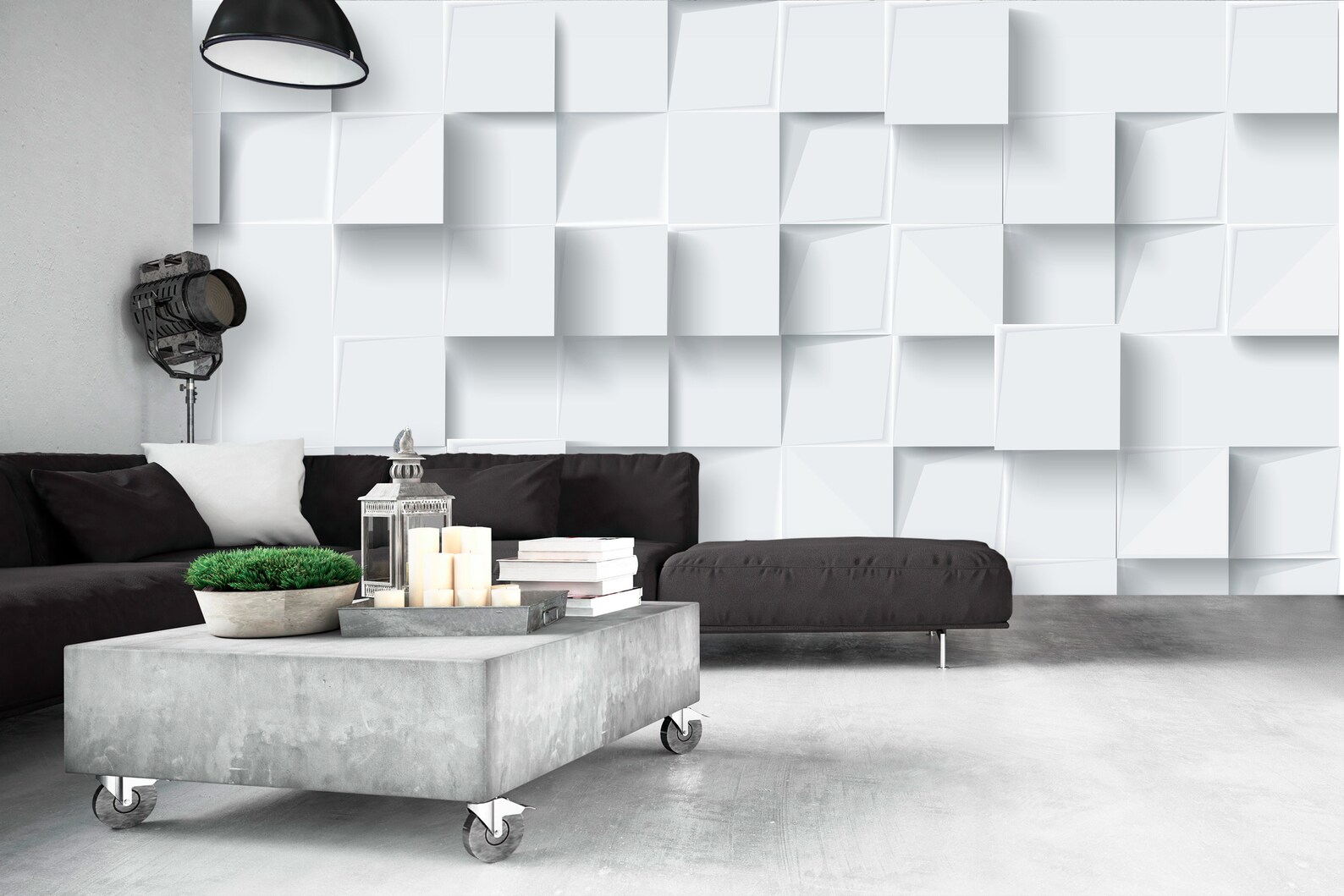 3D Wallpaper White Labyrinth Square 3d Image Peel and Stick - Etsy