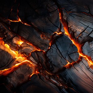 Wallpaper Burning Wooden Wall, Wall Mural - Etsy