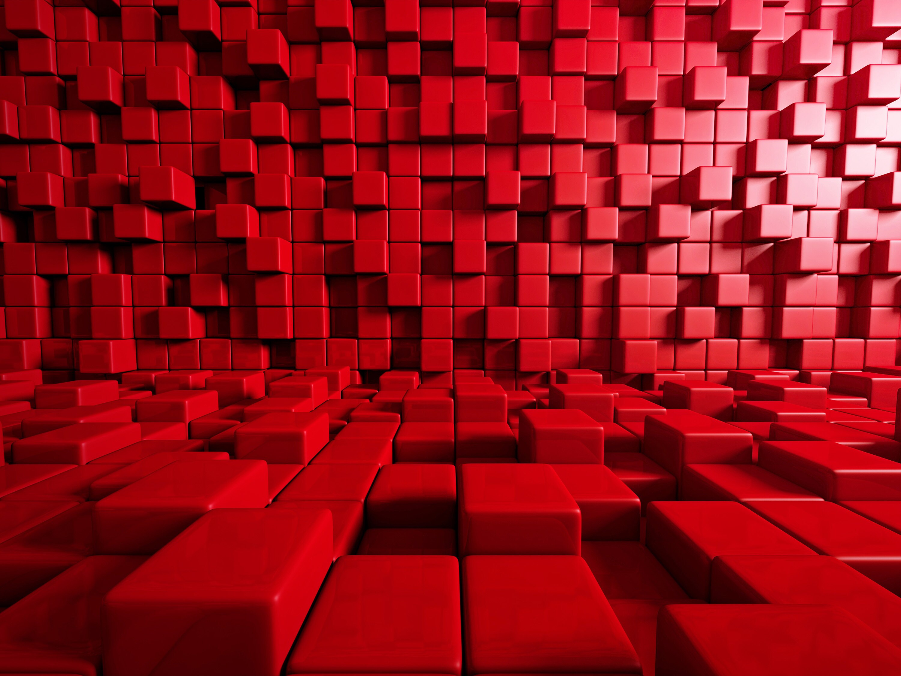 3D Wallpaper Many Red Volume Cubes Wallcovering Art Mural - Etsy
