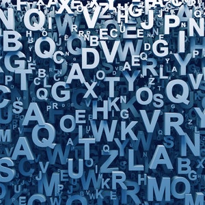 Custom Blue 3D Letters Wallpaper for a Creative Space - Etsy