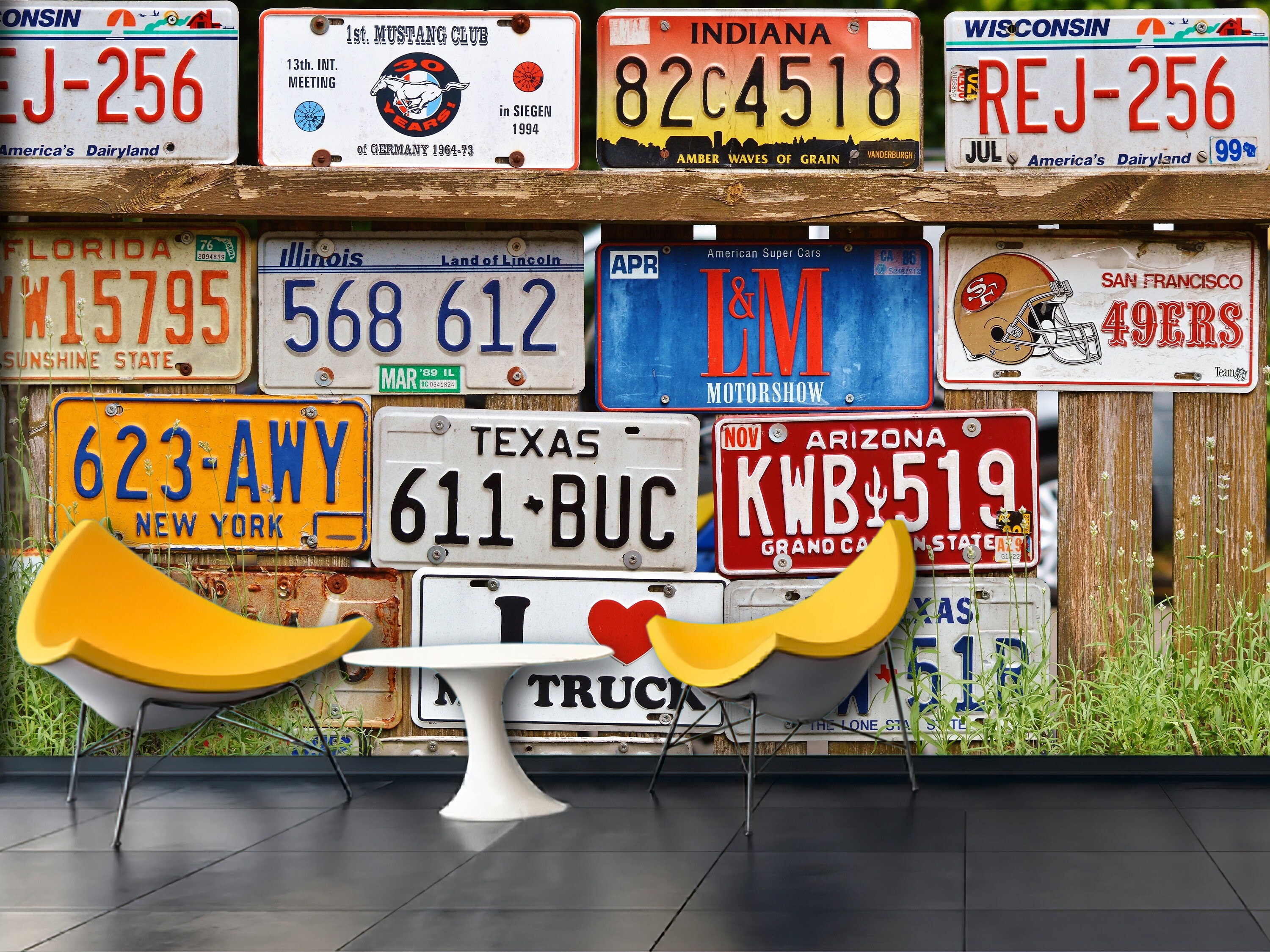 American Number Plates, Peel and Stick Wallpaper - Etsy