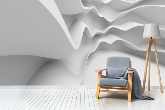 3D Wallpaper Salt Cave White Wallcovering Art Mural | Etsy