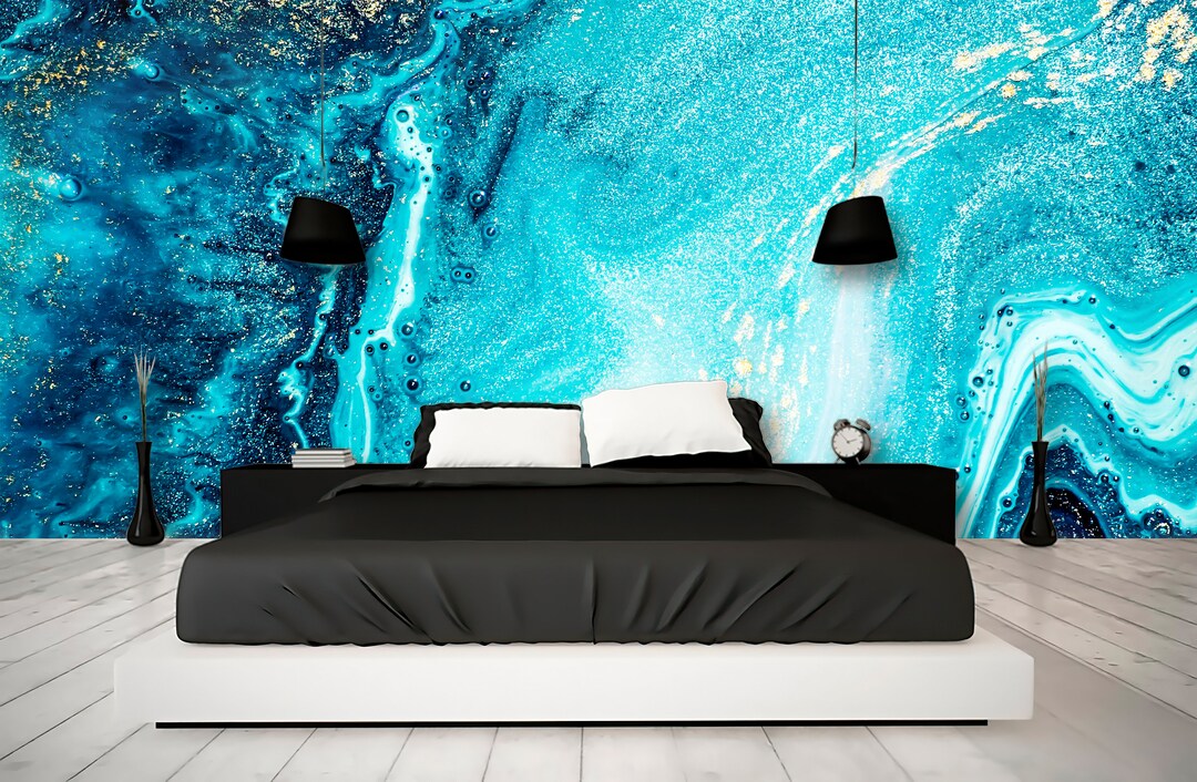 Blue Abyss Wallpaper: 3D Non-woven Wall Art - Etsy