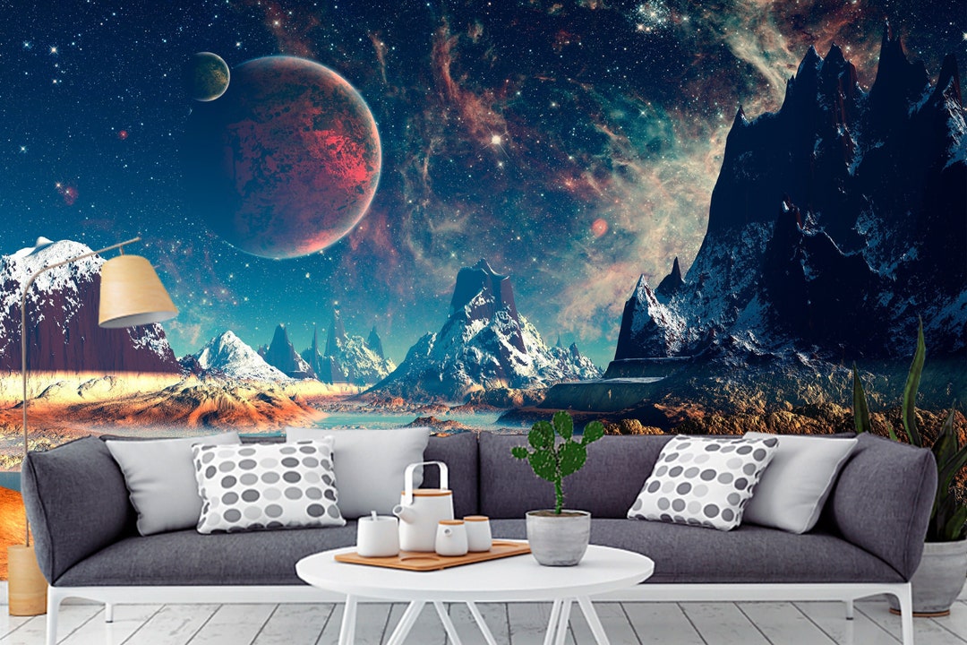 Starry Night Sky Wall Mural Space Theme Wallpaper Universe Decal ...