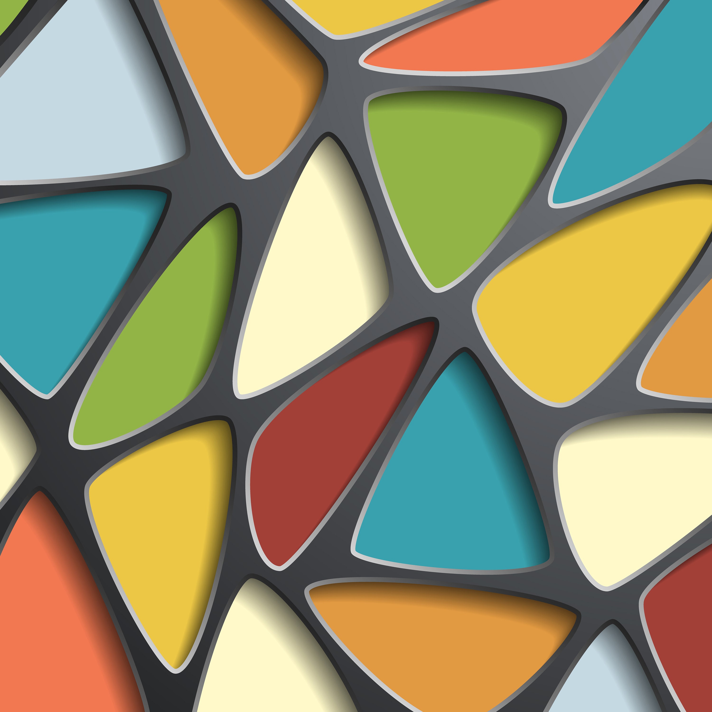 3D Wallpaper Pattern Triangles Multicolored Wallcovering on - Etsy