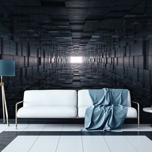 3D Wallpaper Aluminum Tunnel Wallcovering Art Mural - Etsy