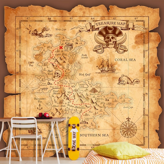 Kids Pirate Map Wallpaper