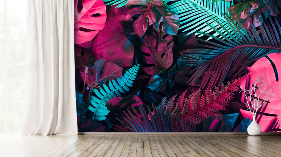 Wallpaper Leaves Rainforest Wallcovering on Non-woven Basis Print Extra ...