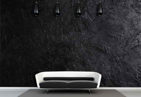 Embossed Black Wallpaper
