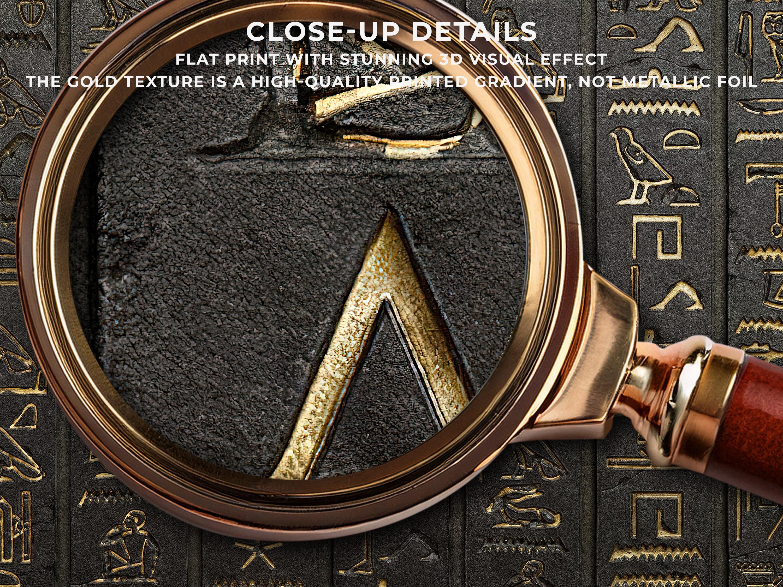 3D Wallpaper Big Gold Egyptian Hieroglyphs on Brown Wall Peel and Stick ...