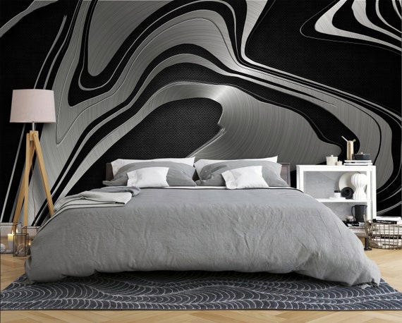 3D Wallpaper Metallic Pattern Stains Wallcovering Art Mural | Etsy
