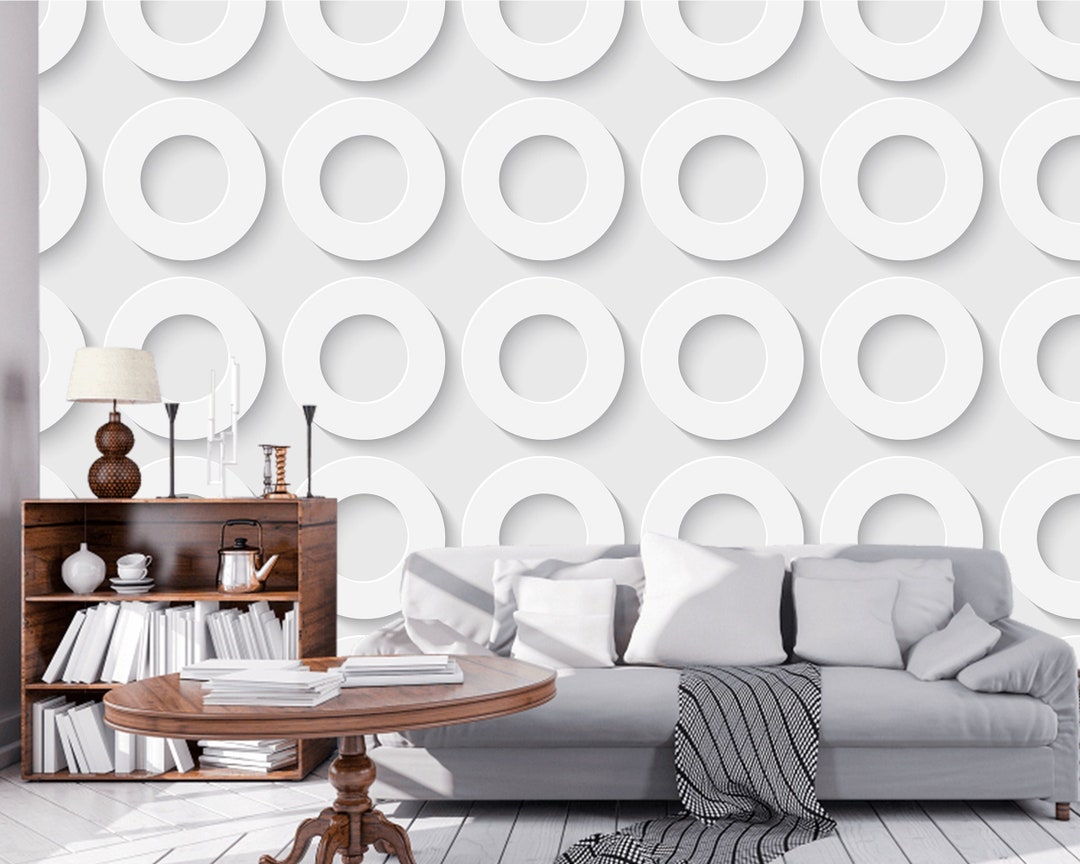 Geometric Circle Pattern Wallpaper Contemporary Home Decor - Etsy