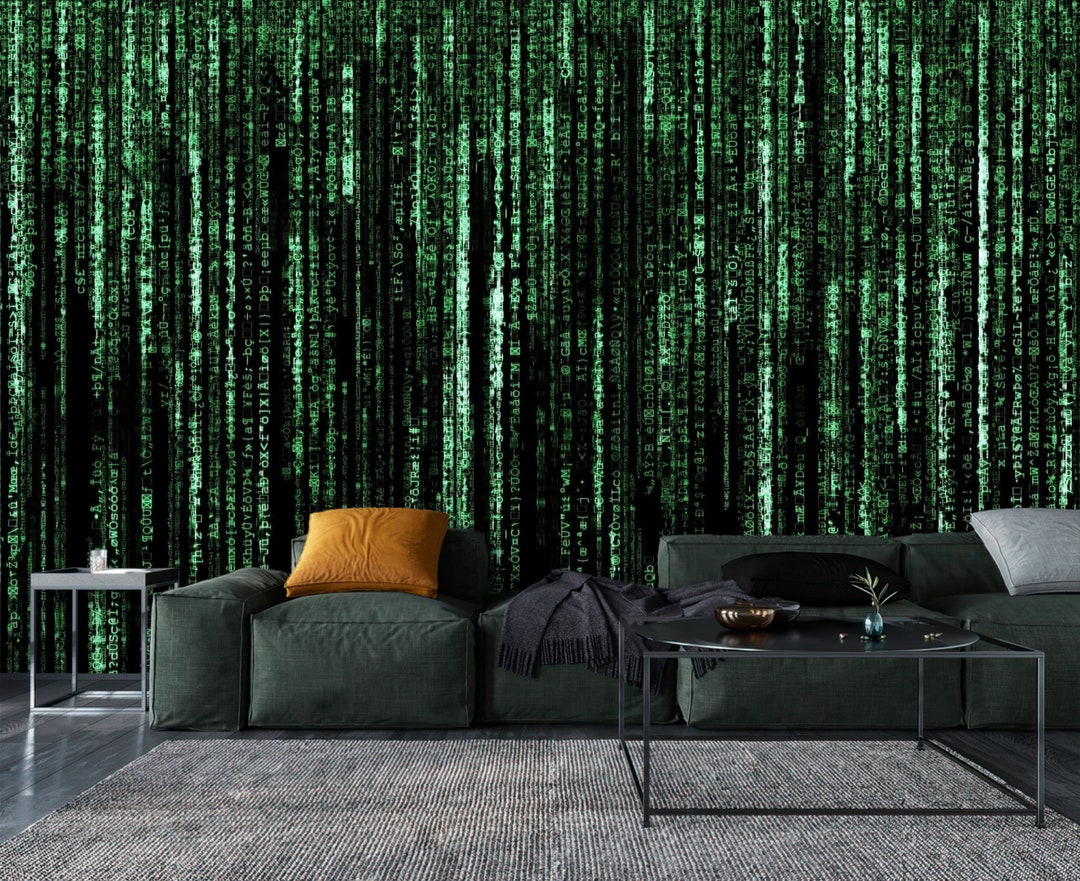 Wallpaper Matrix Green Digital Code - Etsy