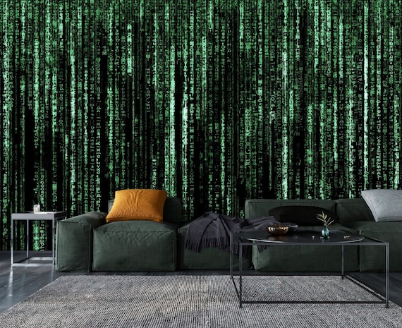 Wallpaper Matrix Green Digital Code | Etsy