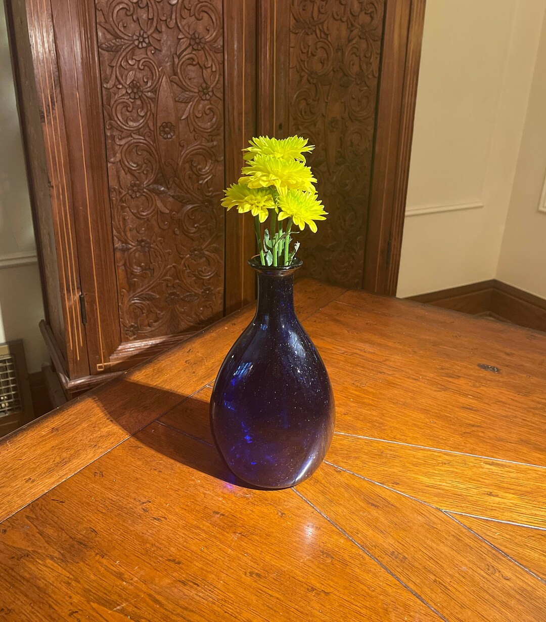 Hand Blown Cobalt Blue Glass Vase | - Etsy
