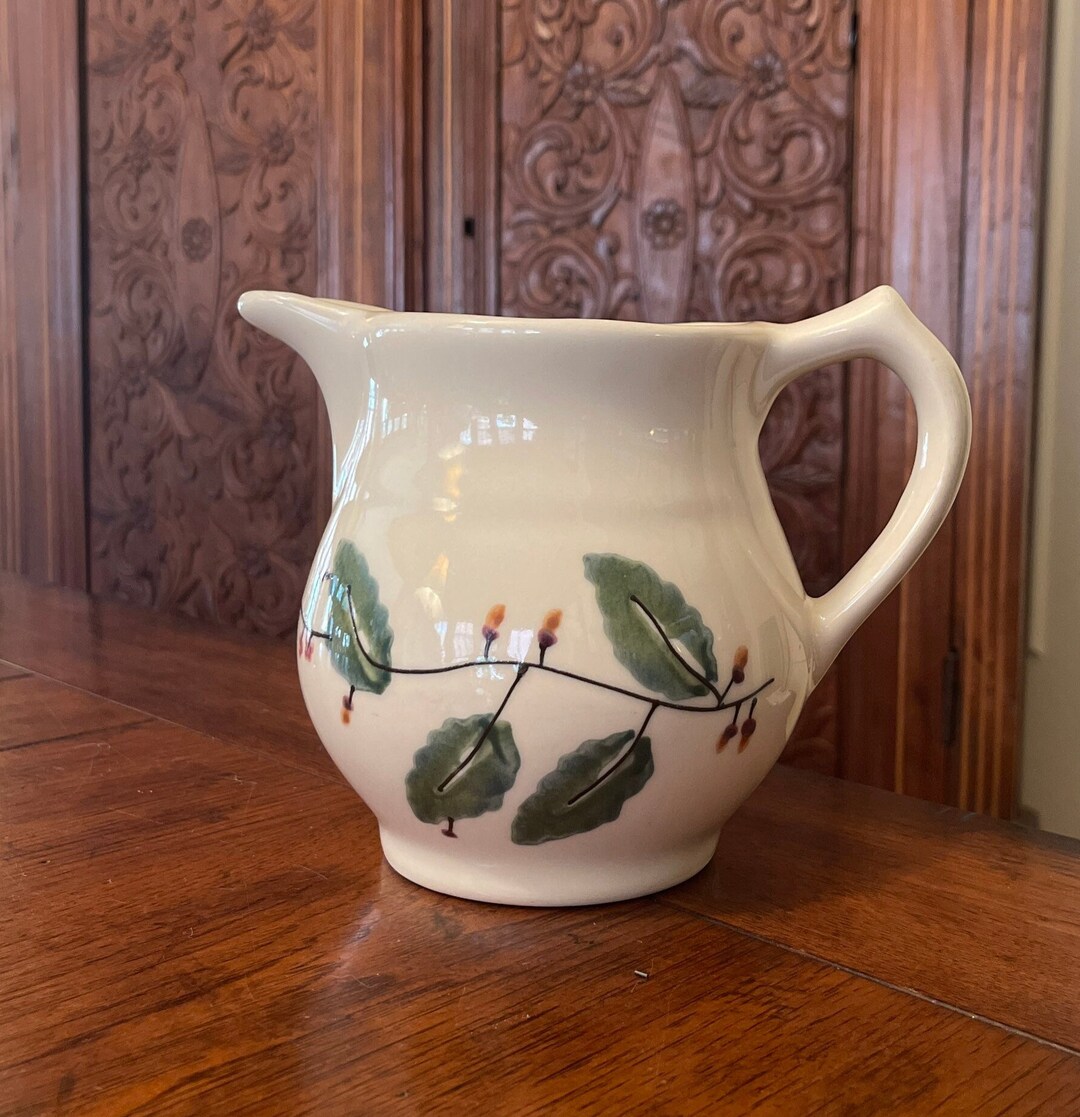 Vintage Ceramic Hartstone Pitcher With Leaves and Berries-1976-made in ...