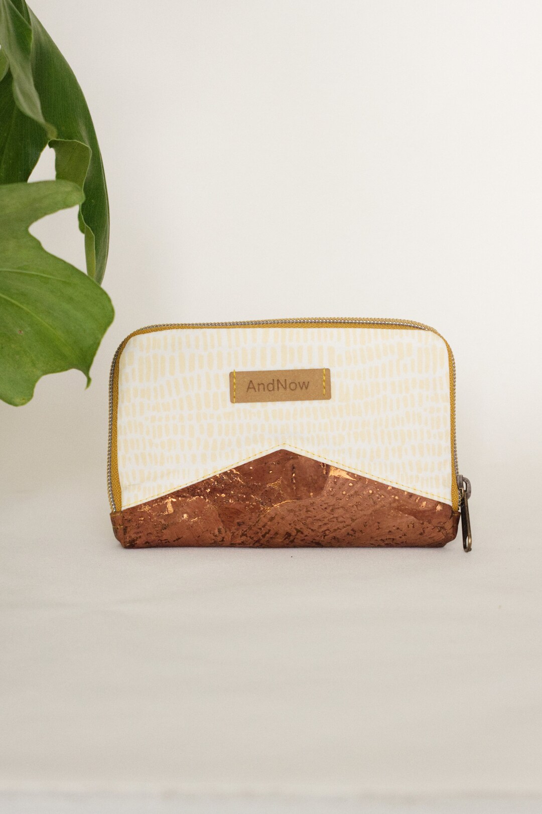 Small Cork Wallet With Zip Closure, Stripes, Little Mynta - Etsy