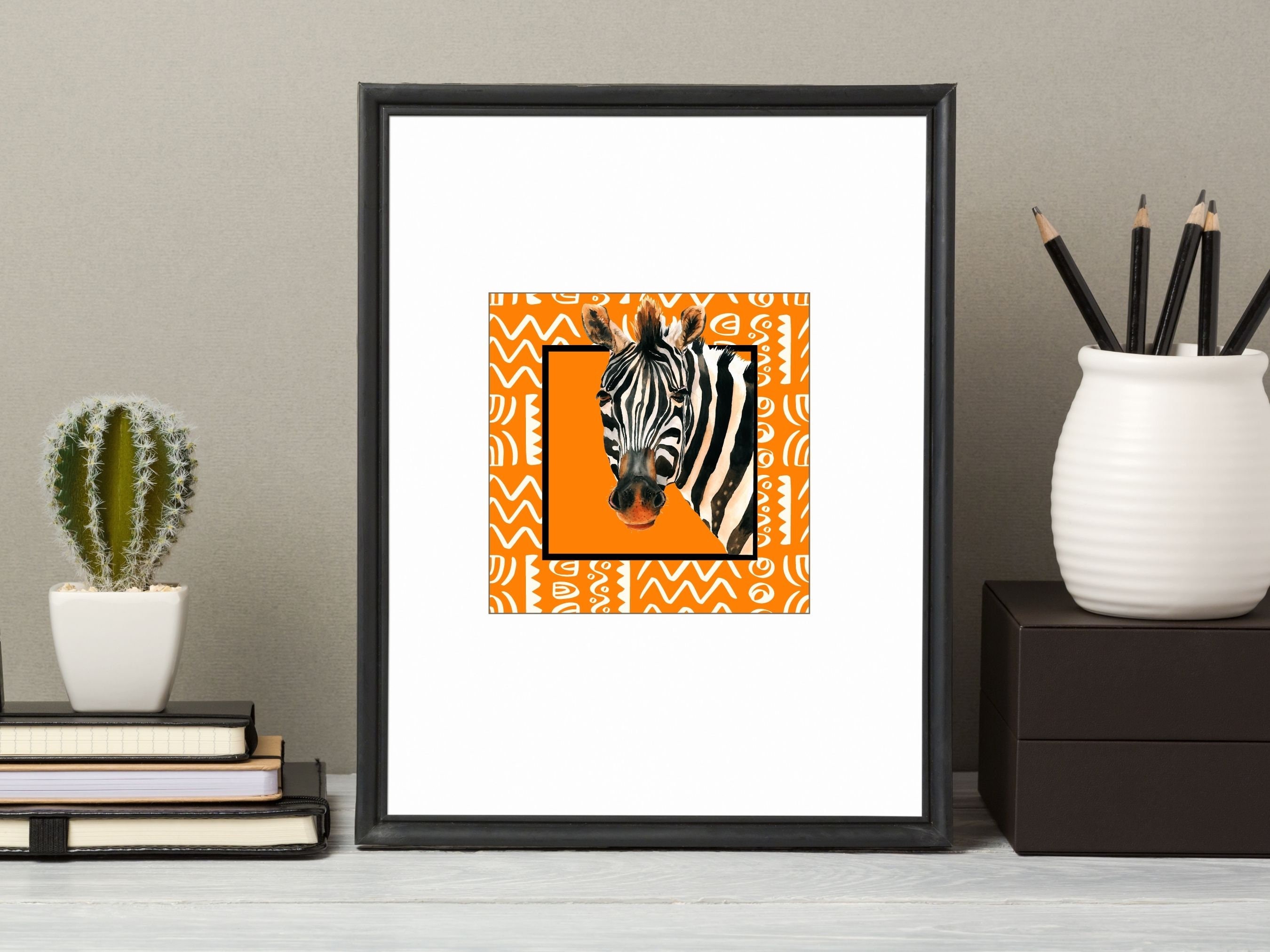 African Safari Animals, Printable Greeting Cards, Blank, Set O F 5, 4 ...
