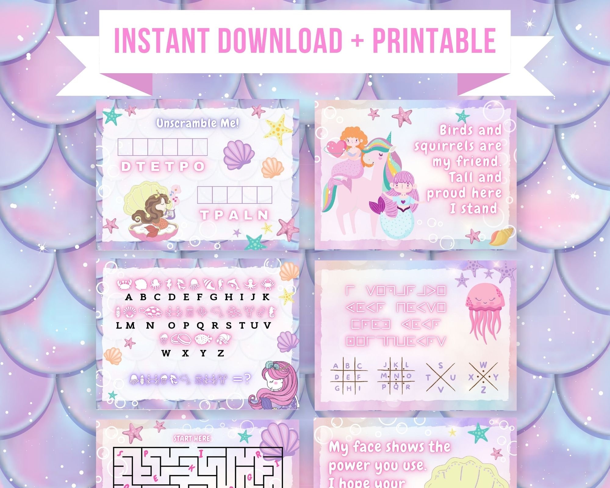 Outdoor Mermaid Treasure Hunt Game for Kids | Digital Printable ...