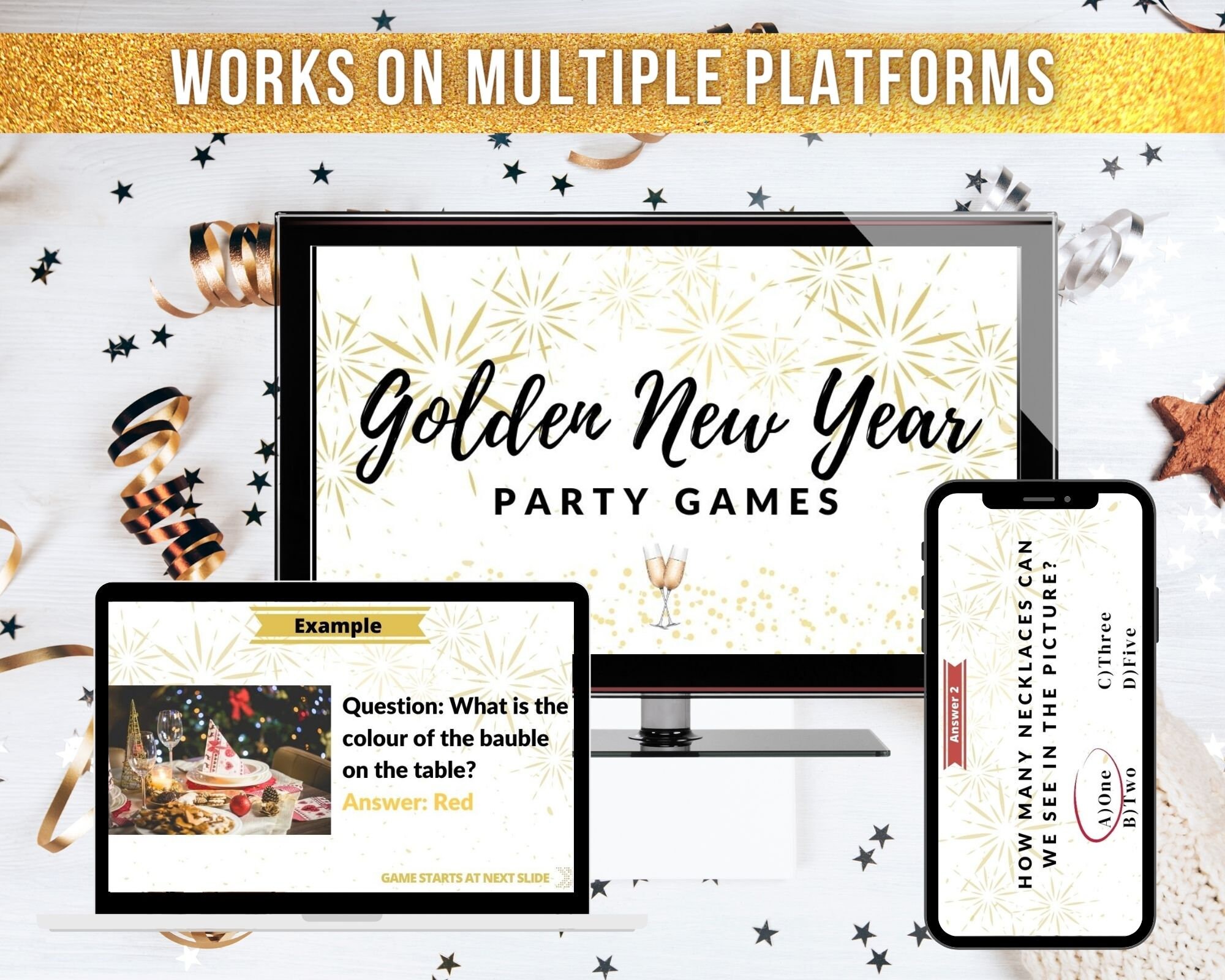 Fully Hosted Virtual New Year Party Games Family Christmas Party Office ...