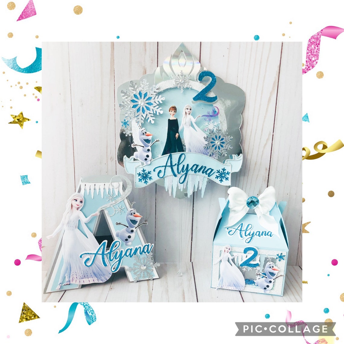Frozen Party Package Frozen Favor Box Frozen 2 Cake Topper - Etsy