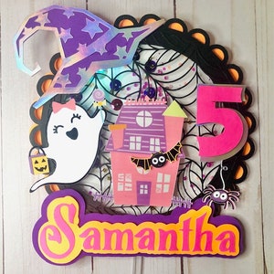 Spooky Cake Topper Girly Halloween Cake Topper Halloween - Etsy