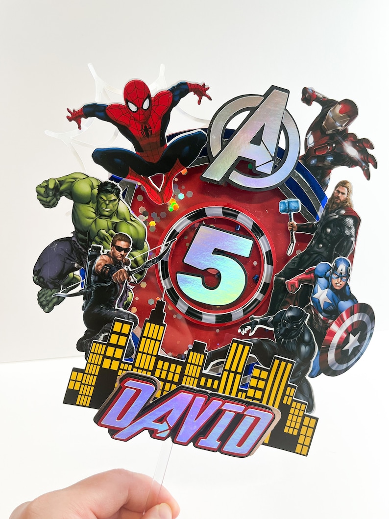 Avengers Inspired Cake Topper Avengers Cake Topper Shaker - Etsy