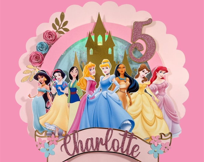 Princess Cake Topper -disney Princesses Cake Topper - Princess Birthday ...