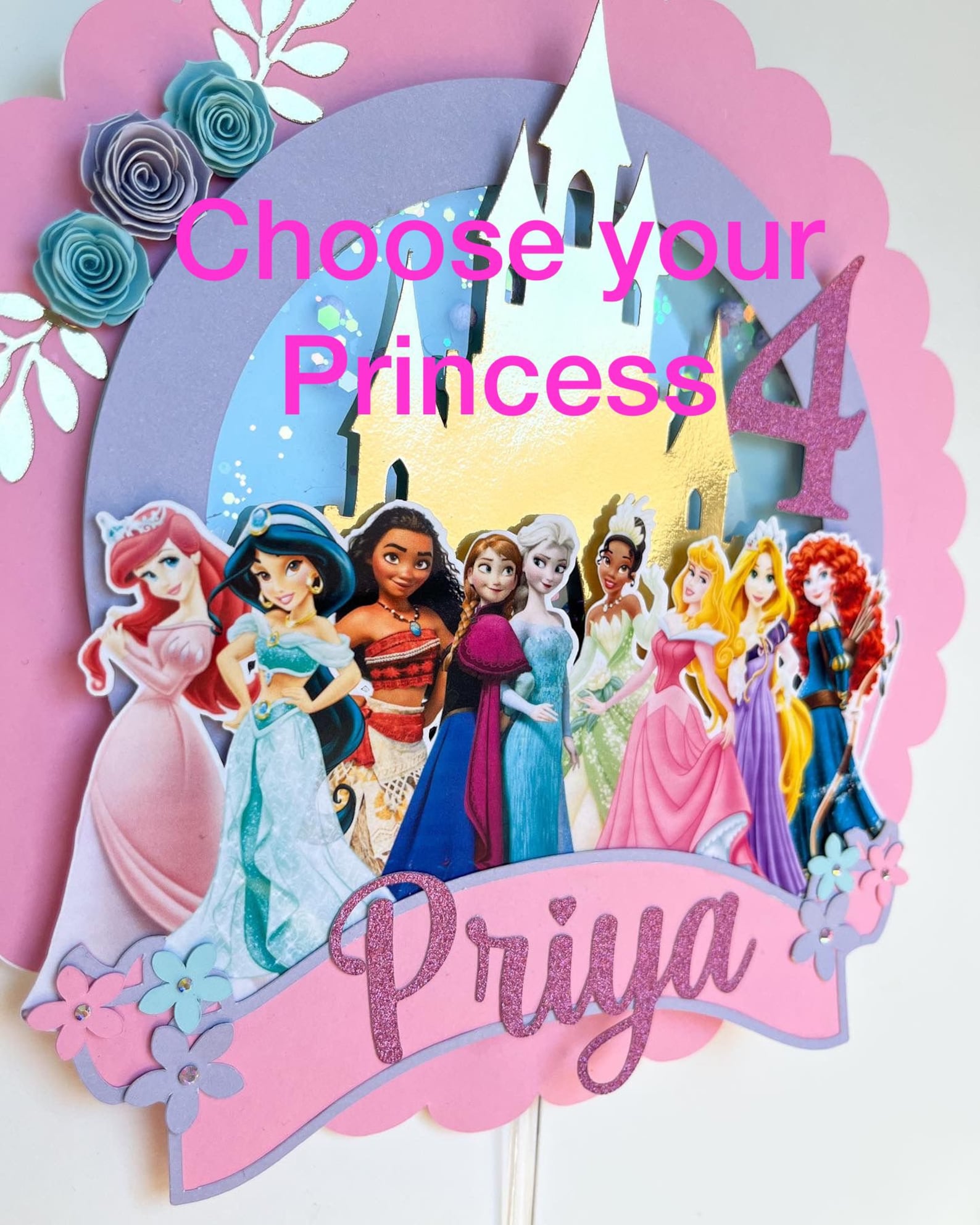 Princess Cake Topper disney Princesses Cake Topper Princess - Etsy