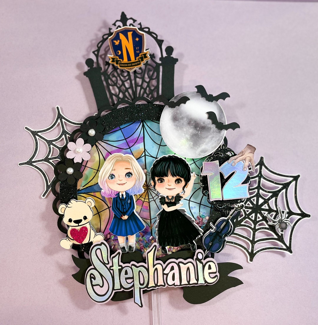 Wednesday Cake Topper Wednesday Addams Cake Topper Shaker - Etsy