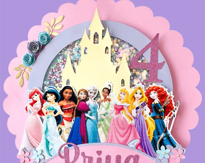 Princess Cake Topper -disney Princesses Cake Topper -princess Birthday ...