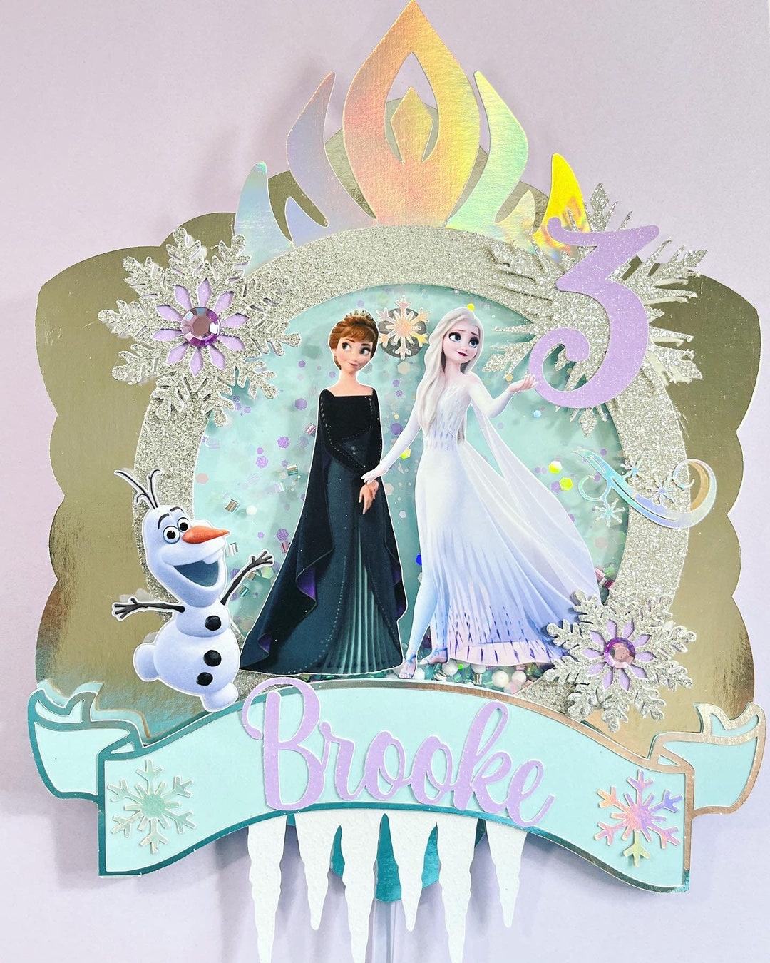 Frozen Cake Topper-frozen 2 Cake Topper-lights Up- Frozen Party Package - Frozen Inspired Cake ...