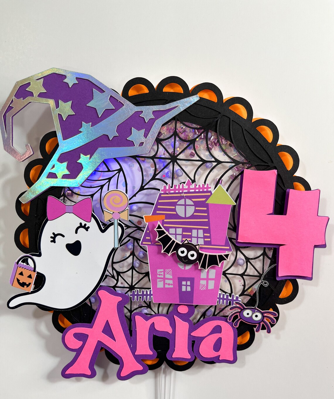 Spooky Cake Topper Girly Halloween Cake Topper Halloween - Etsy