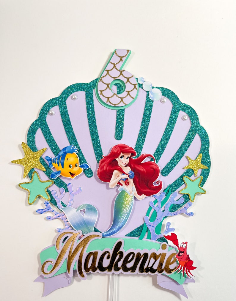 The Little Mermaid Cake Topper Mermaid Cake Topper the - Etsy