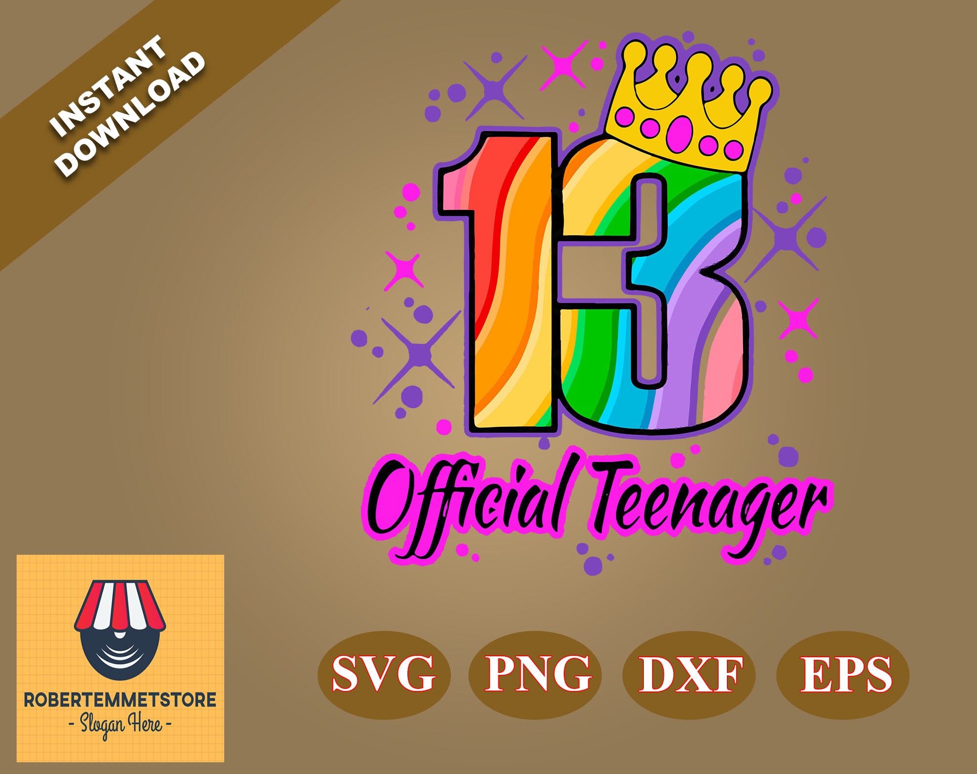 Official Teenager 13 SVG 13th birthday gift Thirteenth | Etsy